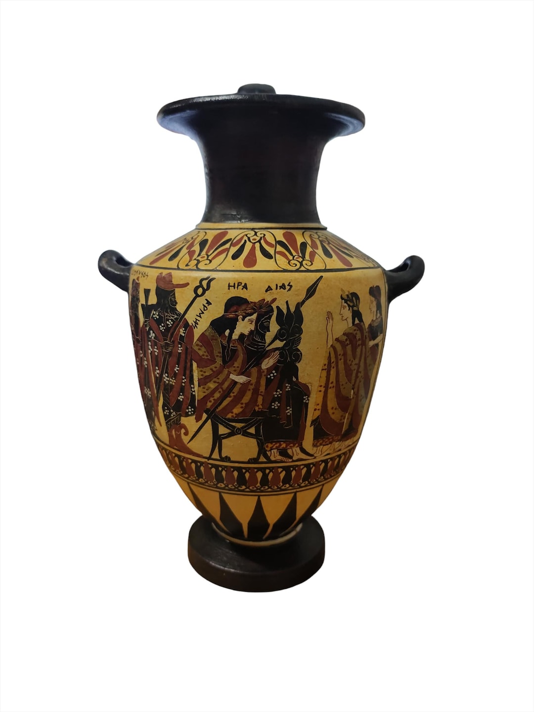 Ancient Ceramic Oinochoe Pottery Jug Greek Mythology Goddess Hera God ...