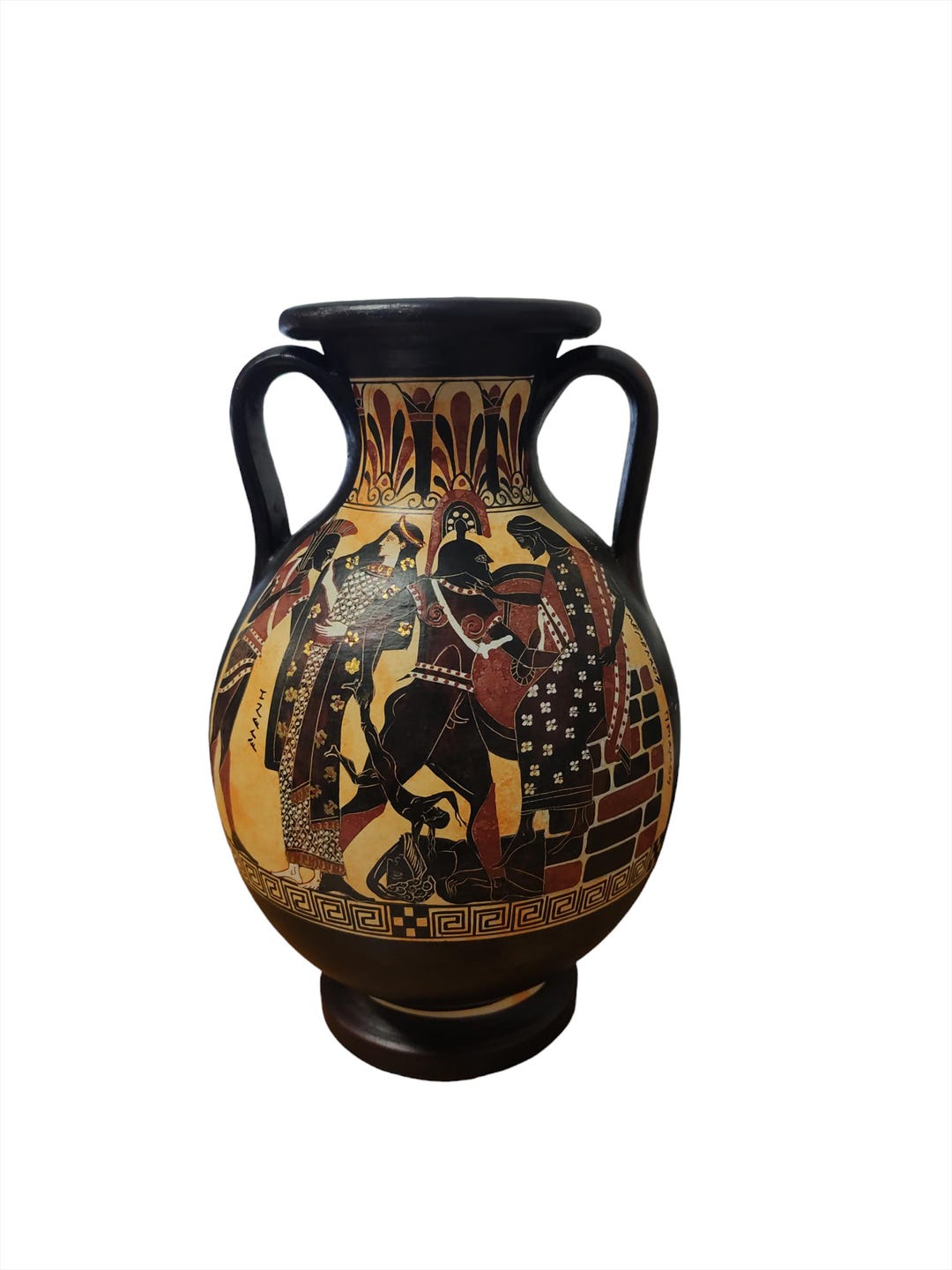 Ancient Ceramic Amphora Greek Pottery Helen Priamos Troy War Greek ...