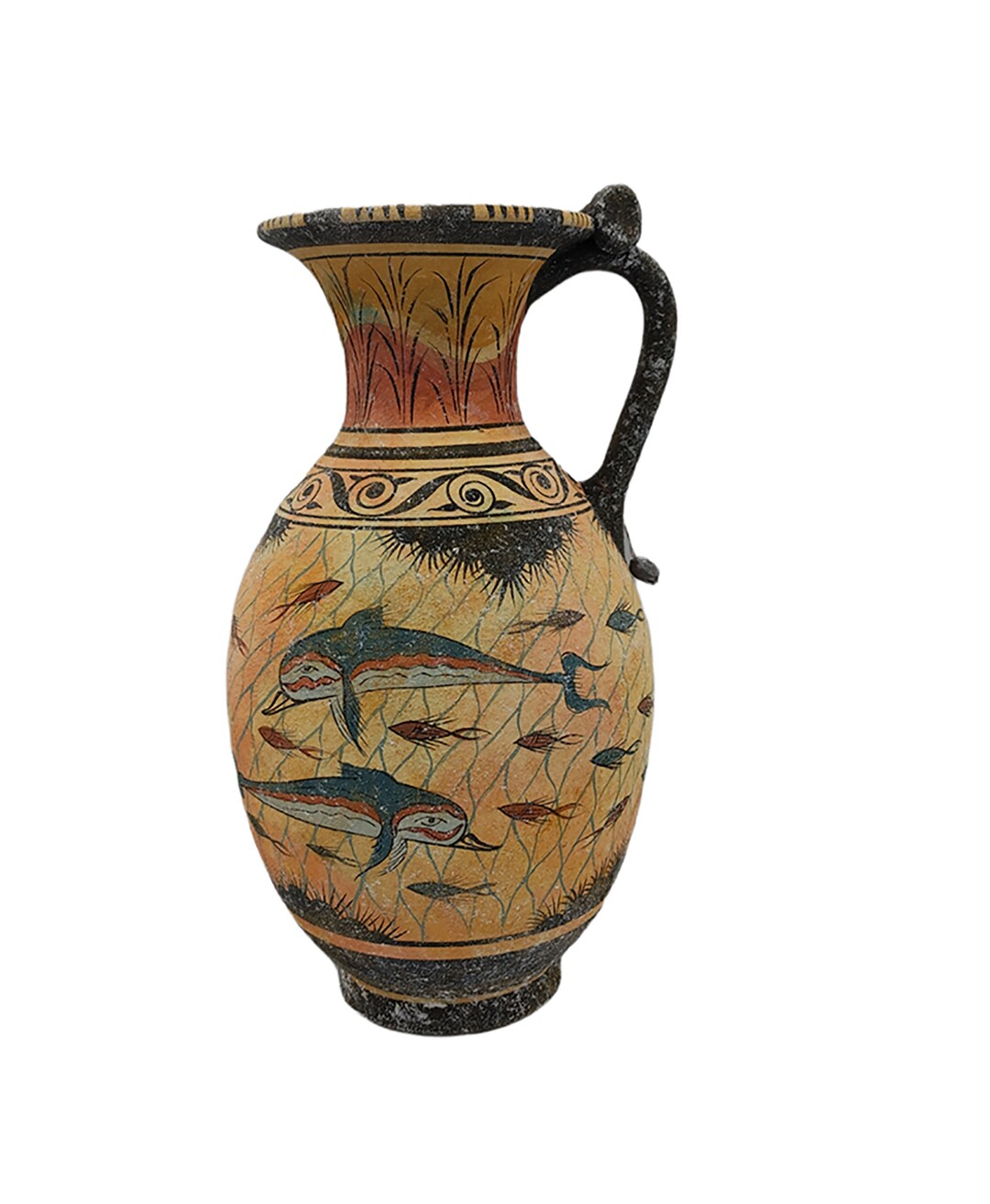 Ancient Greek Minoan, Ceramic Oinochoe, Greek Vase, Dolphins Fresco ...