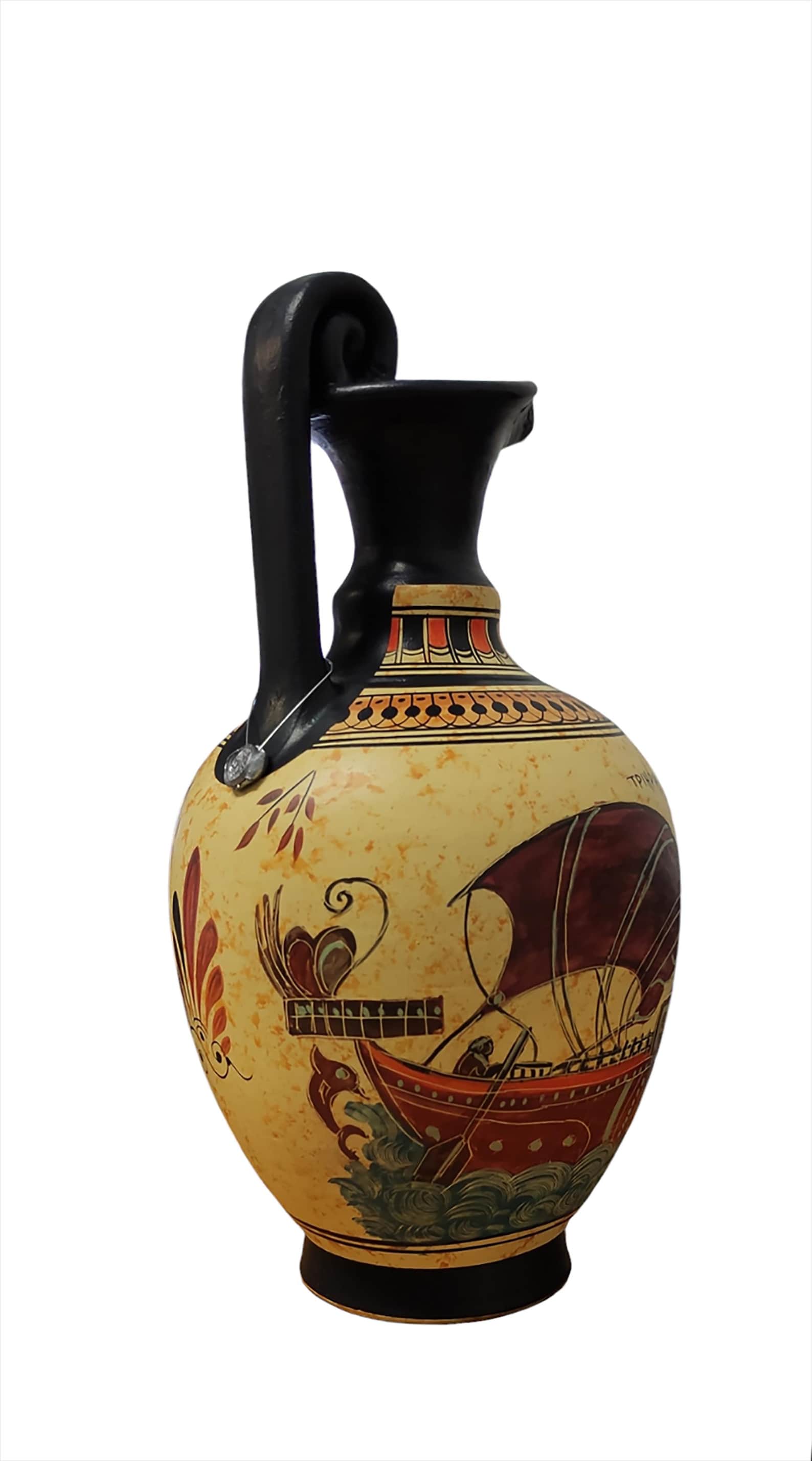 Ceramic Ancient Greek Ship Trimere, Goddess Aphrodite and God Hermes ...