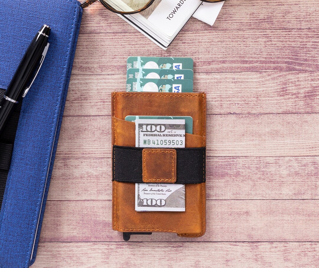 Pop up Leather Wallet, Leather Mechanism Wallet, Credit Card Case ...