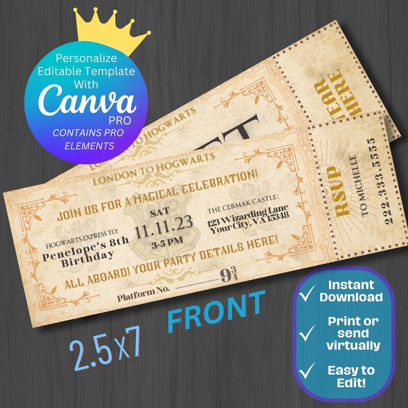 Train Ticket Template - Etsy