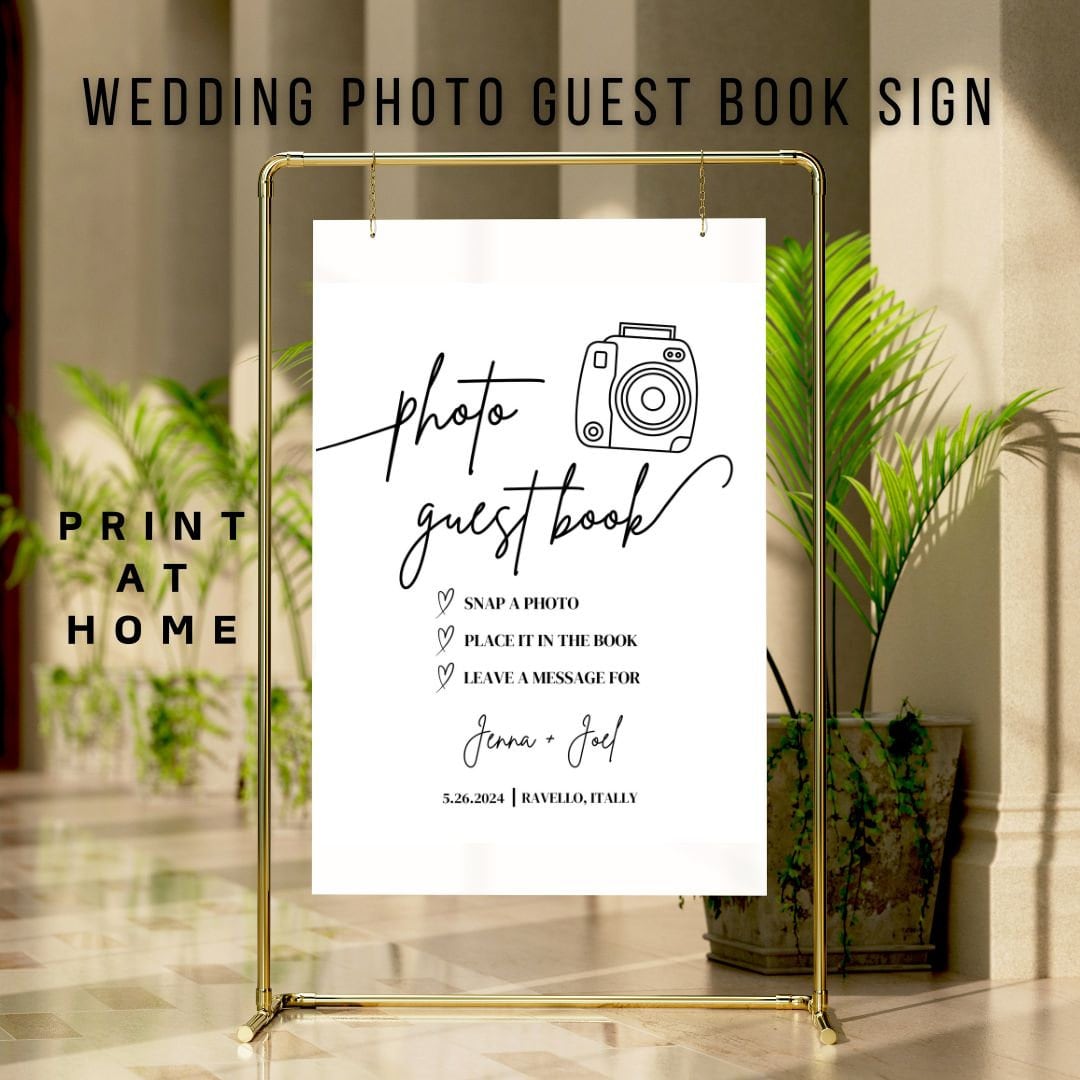 Wedding Photo Guest Book Sign TEMPLATE - Etsy