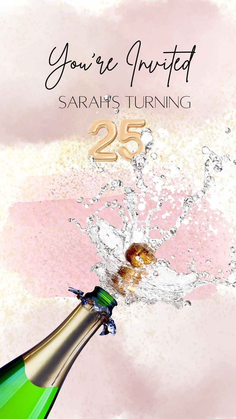 Champagne Birthday Video Invitation - Etsy