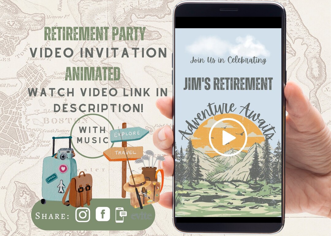 Retirement Party Video Invitation - Etsy