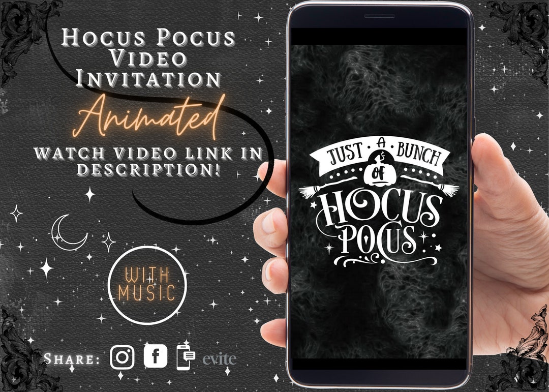 Hocus Pocus Halloween Animated Party Invitation - Etsy