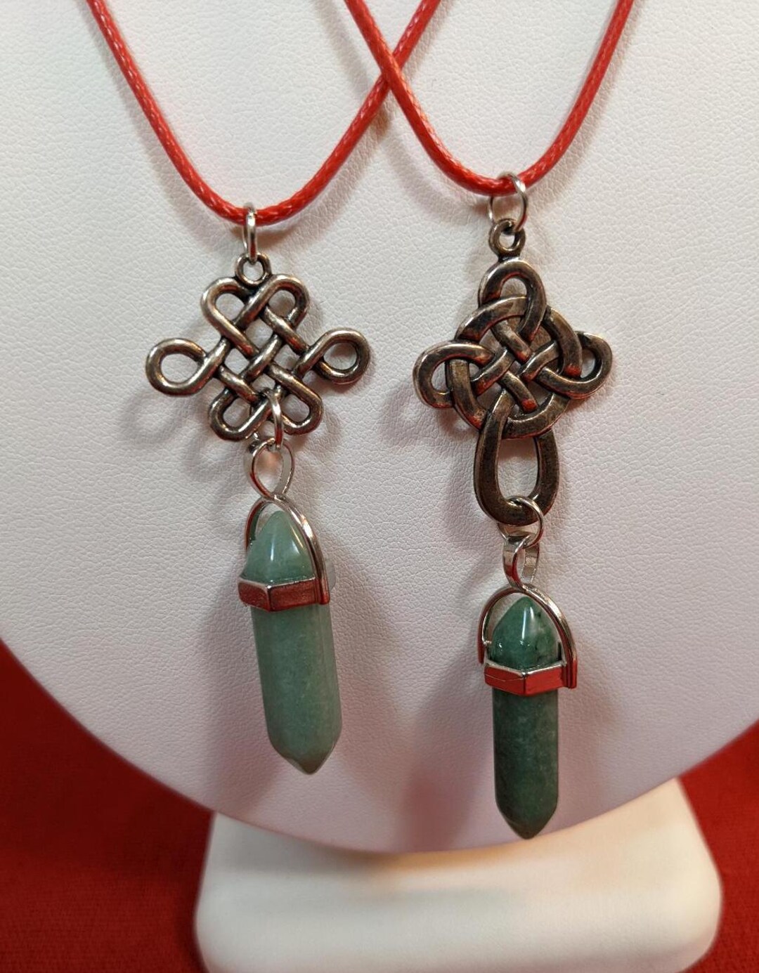Chinese Good-luck Pendant (green Aventurine + Chinese Knot Charm) - Etsy