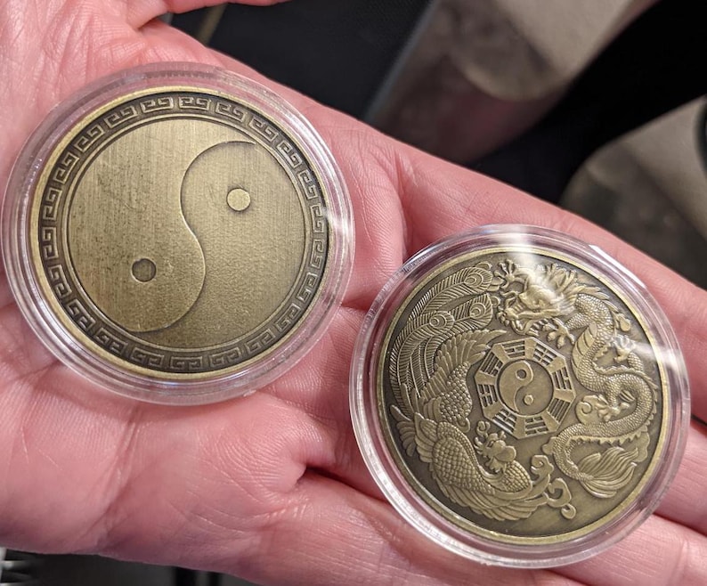 Yin Yang Tai Chi Challenge Coin Phoenix Dragon - Etsy
