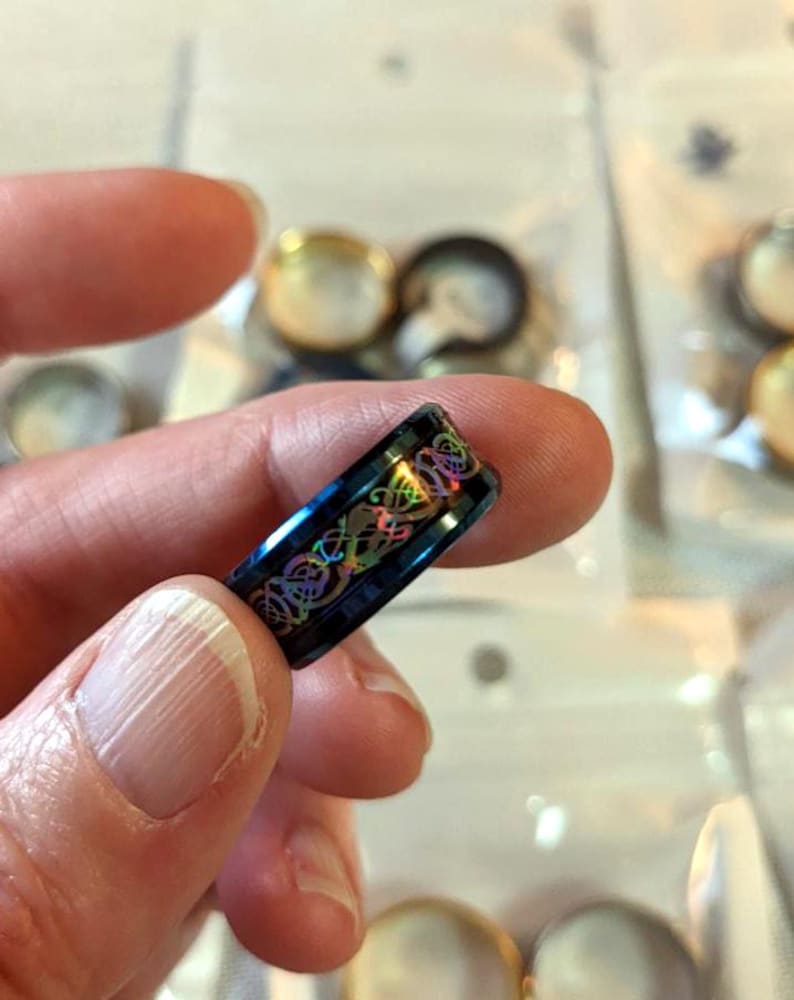 Set of 4 Boho Rings W' Rainbow Flash (sizes 6-13) - Etsy