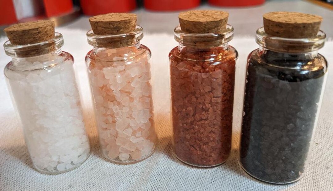 Witchy Ritual Salts: Black, Himalayan, Dead Sea, Red Alaea (30 Ml Jar ...