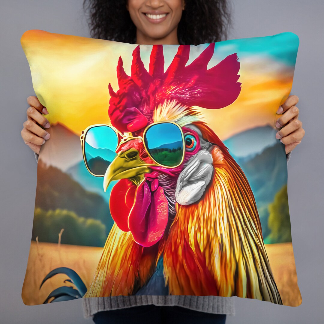 Rooster Art Throw Pillows Lion Art Pillows Accent Pillows Boutique - Etsy