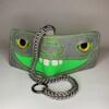 Neon Green Goblin Face Bifold Wallet. Chainmail Wallet Chain ...