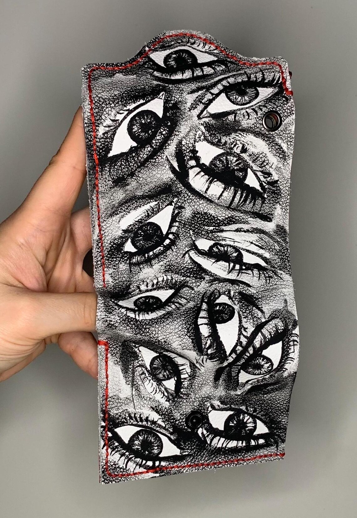 Eye Wallet. Leather Handmade Trifold Coin Pouch. Loricariiidae - Etsy