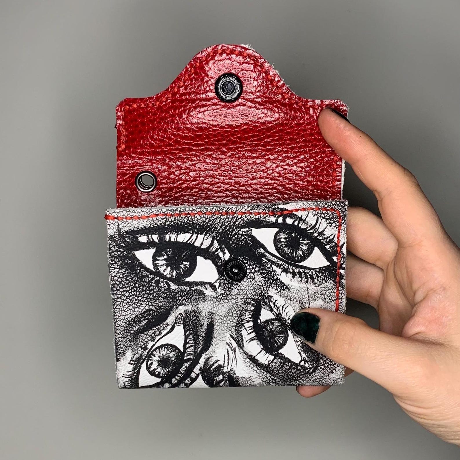 Eye Wallet. Leather Handmade Trifold Coin Pouch. Loricariiidae - Etsy