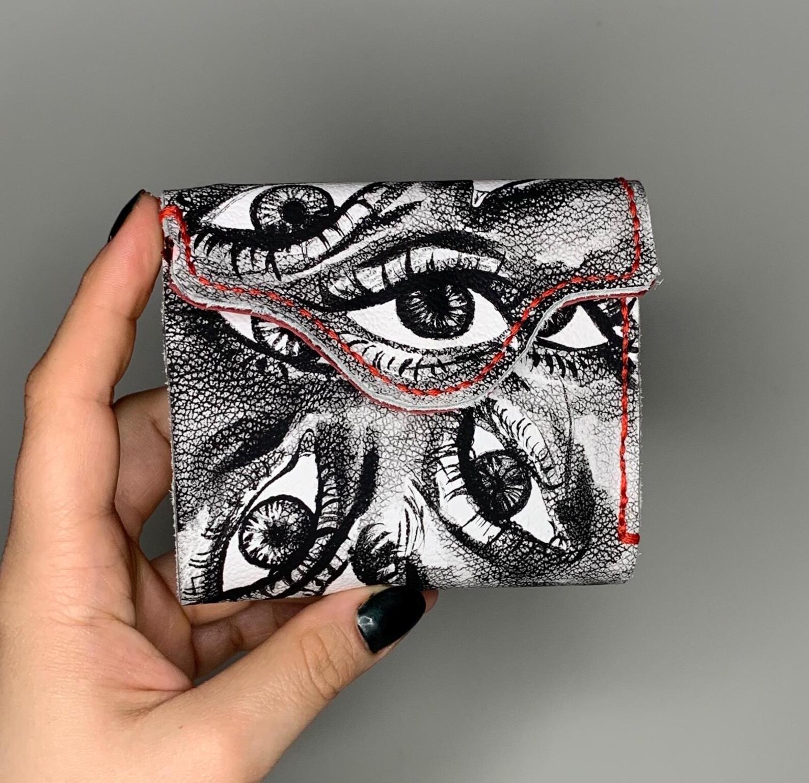 Eye Wallet. Leather Handmade Trifold Coin Pouch. Loricariiidae - Etsy