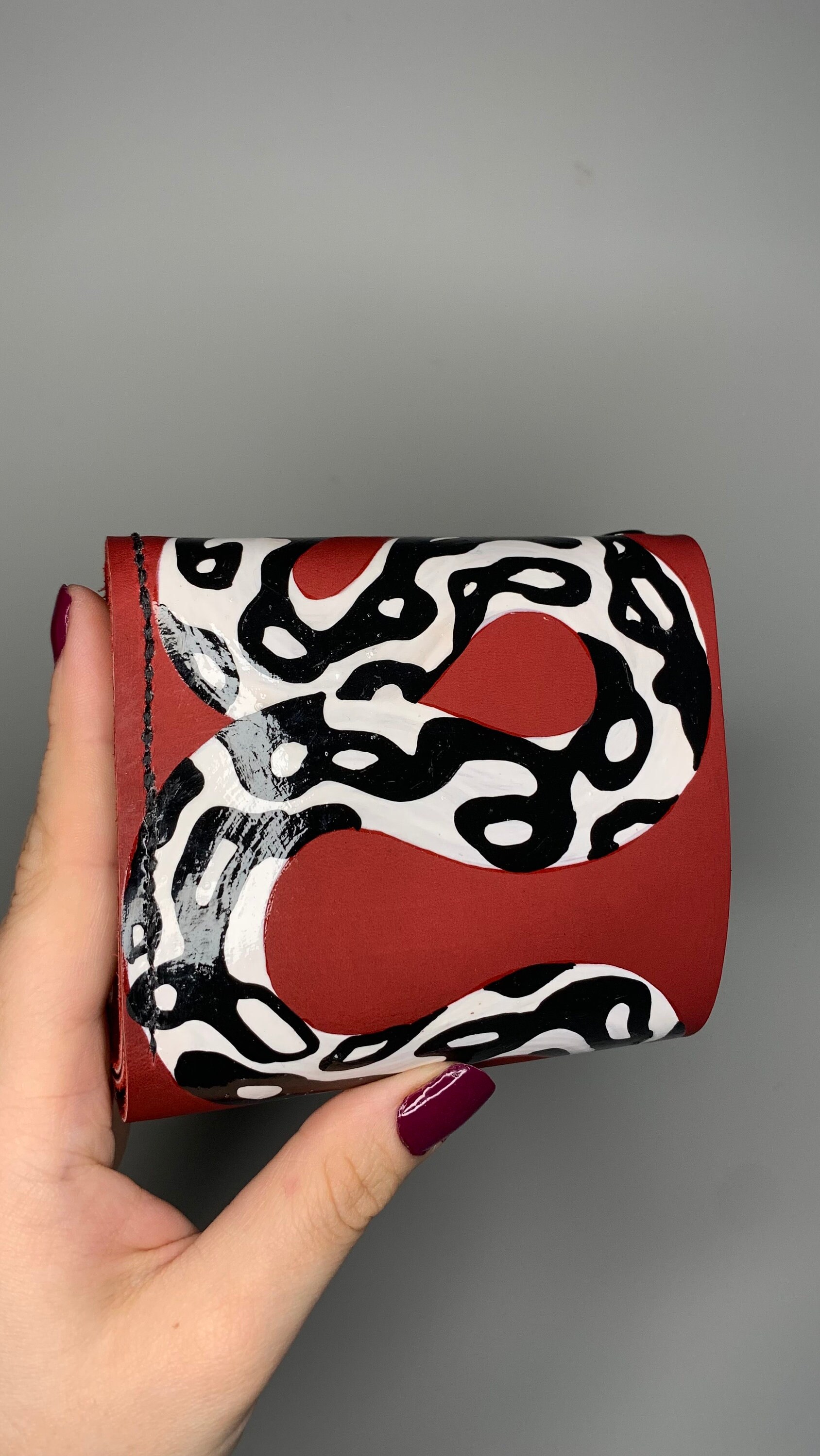 Snake Wallet. Handcrafted Leather Trifold With Coin Pouch. Stainless ...