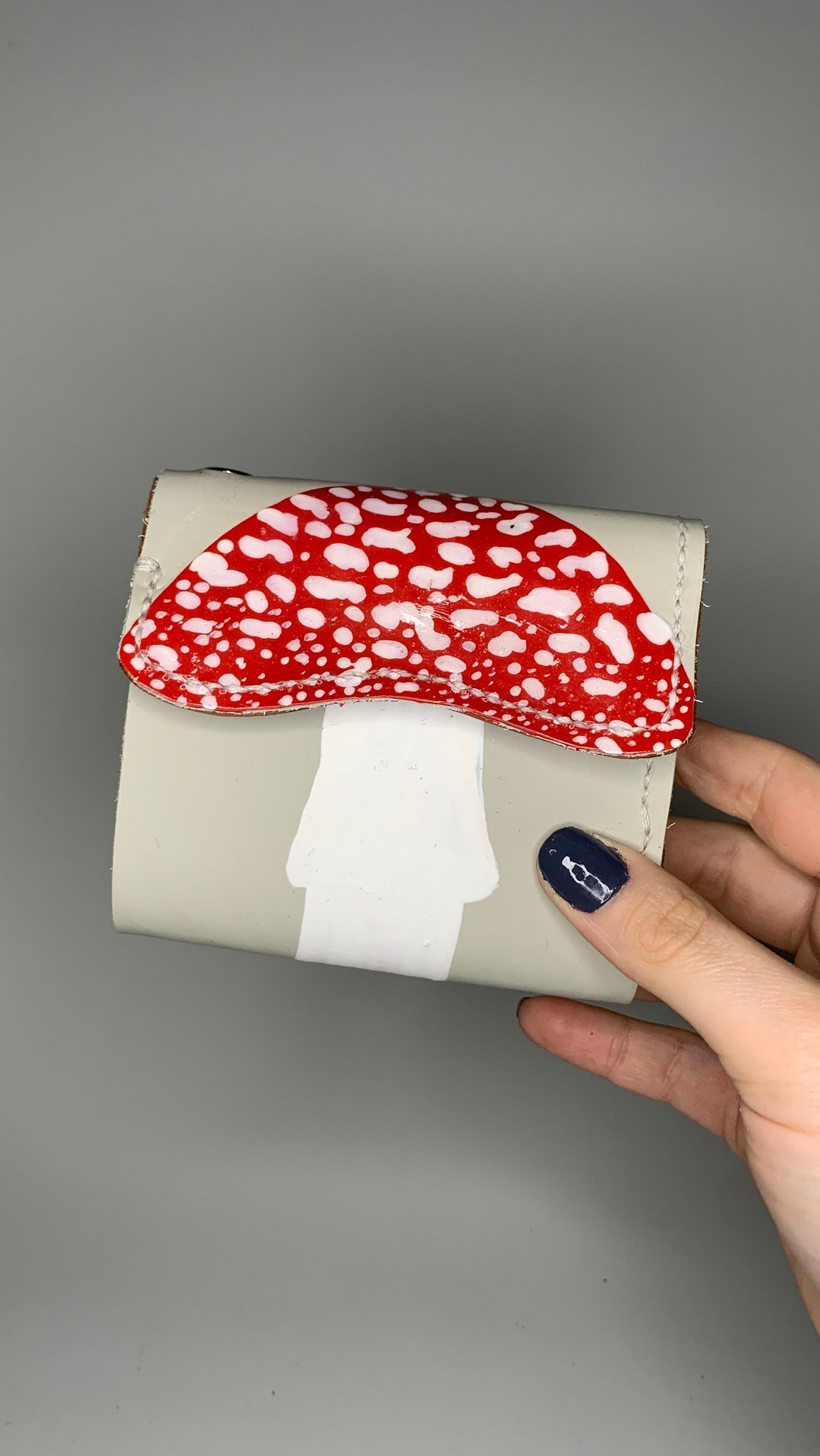 Mushroom Wallet. Leather Trifold. Fungi Fashion. Fly Agaric Toadstool ...