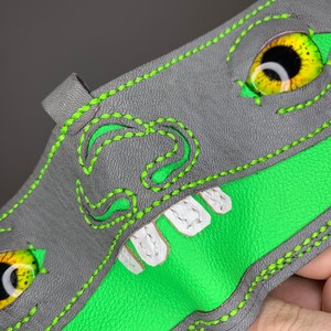 Neon Green Goblin Face Bifold Wallet. Chainmail Wallet Chain ...