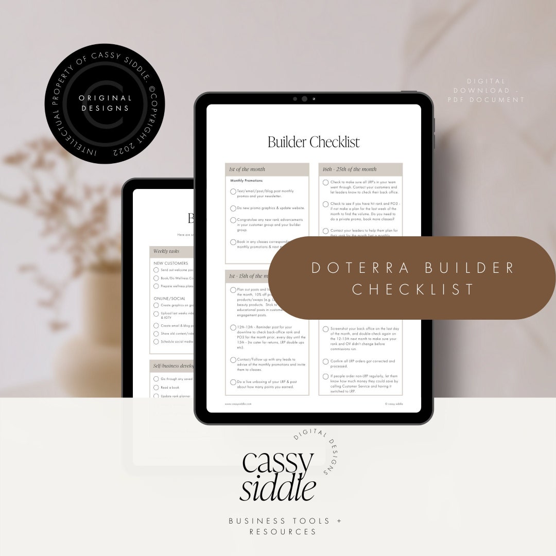 Doterra Builder Checklist | Doterra Builder Resource | Doterra Business ...