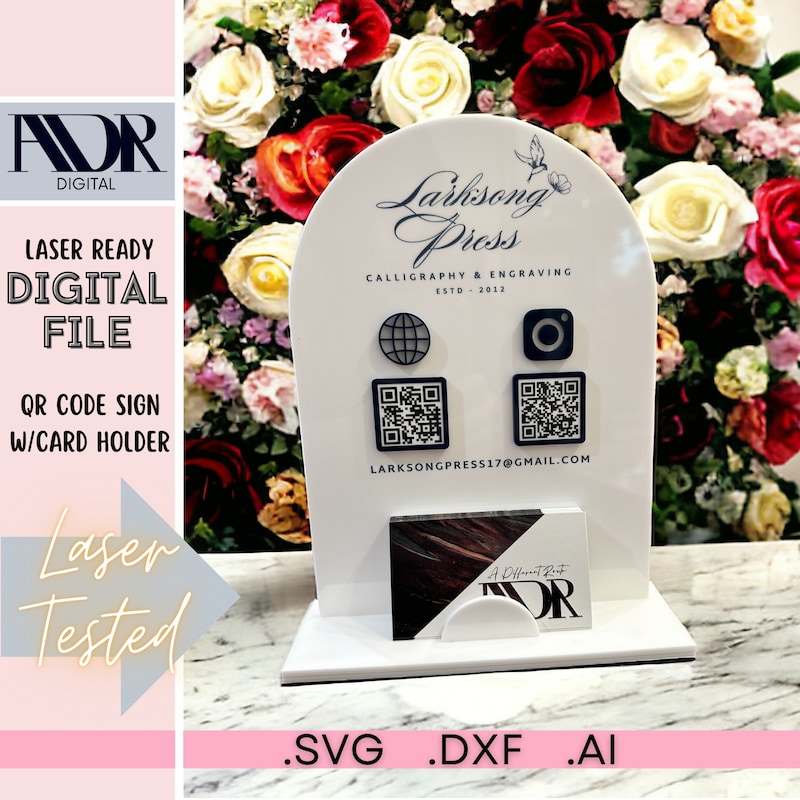 2 Qr Code Acrylic Stand - Etsy