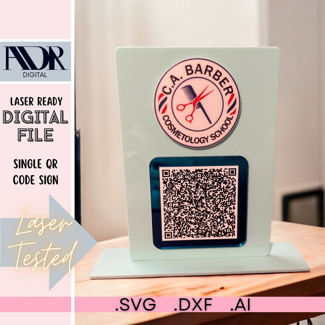 SVG Single QR Code Business Sign Cut File, Digital Download, Template ...