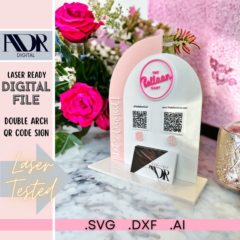 SVG Double Arch Sign With Business Card Holder, Digital Download ...