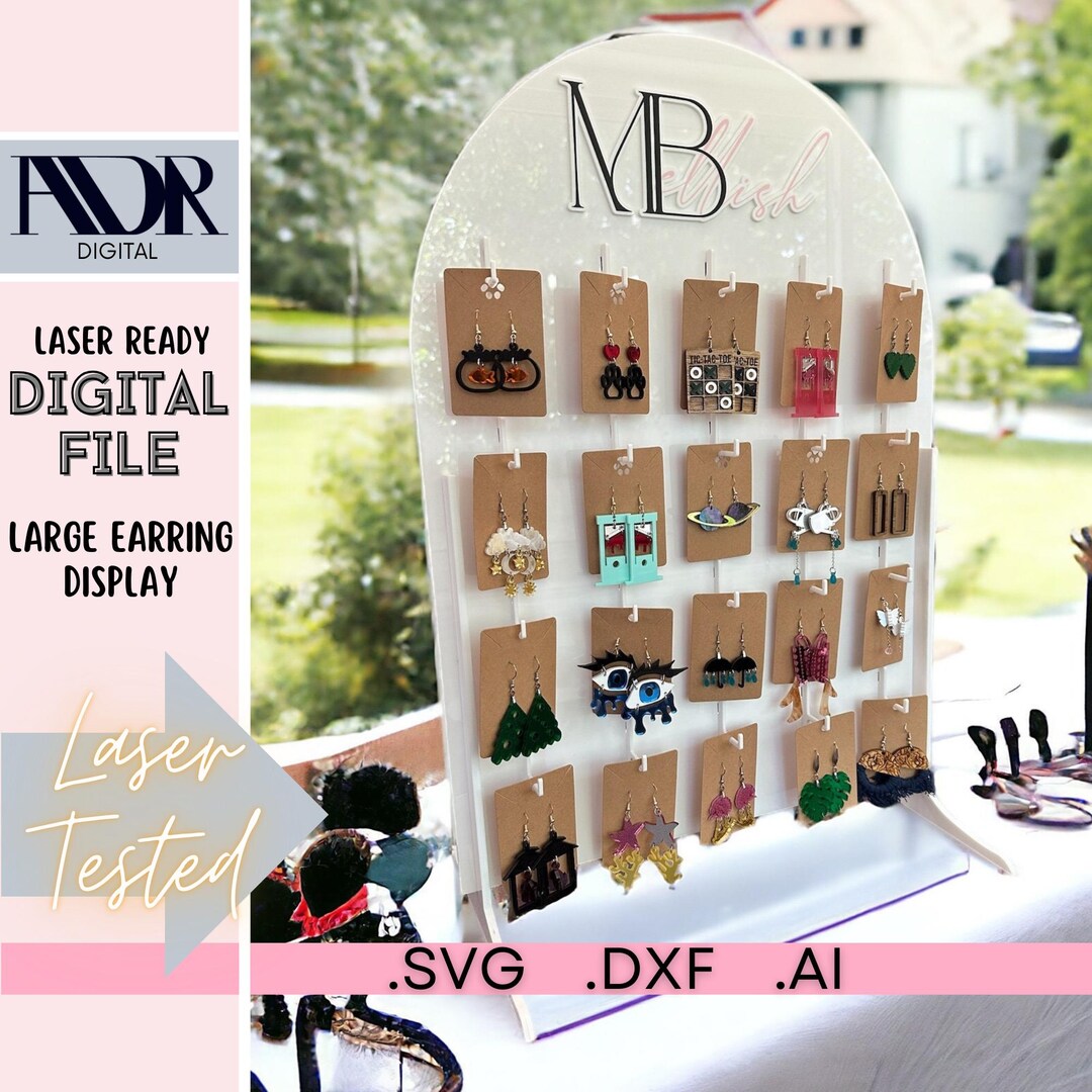 SVG XL Collapsible Acrylic Earring Display, Digital Download, Template ...