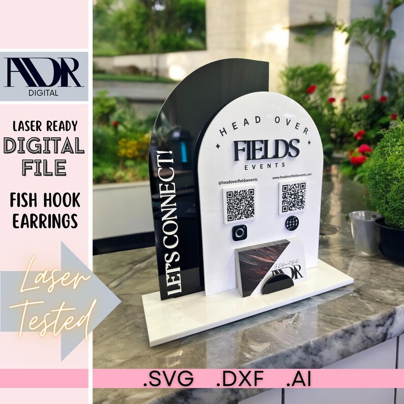 SVG Double Arch Sign With Business Card Holder, Digital Download ...