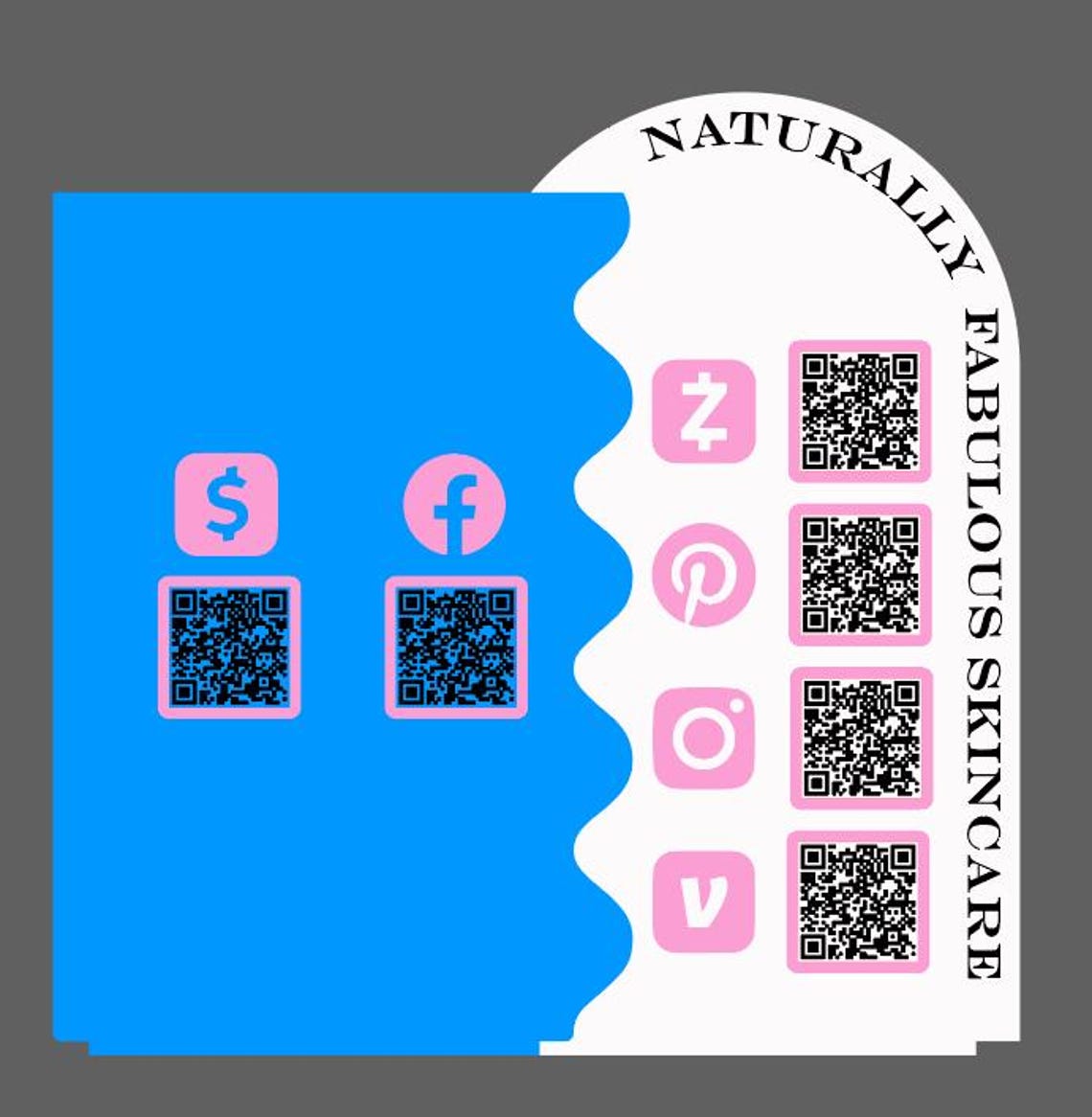 SVG Double Arch Sign With Business Card Holder and Wiggle Edge, Digital ...
