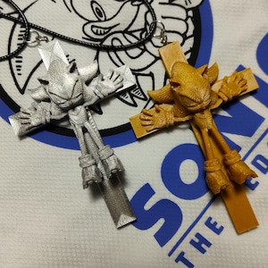 Sonic Shadow the Hedgehog Crucifix Gold / Silver / Black / White 3D ...