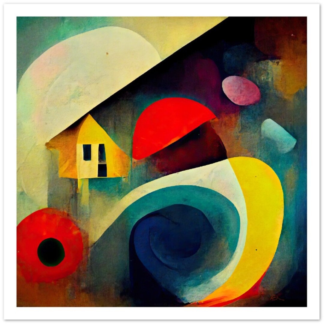 Home - UNFRAMED - Original Abstract Art Print, Multiple Sizes - Bright ...
