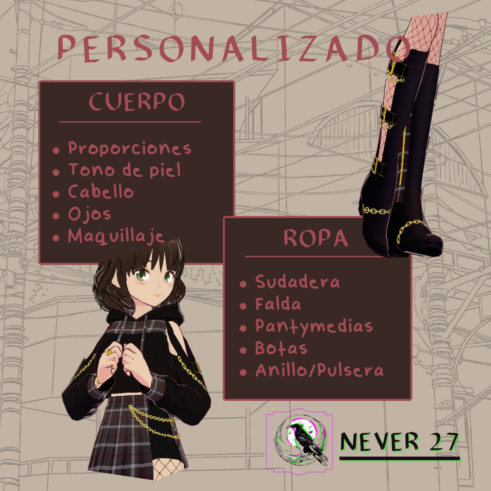 Modelo original 3D vrm personalizado SASKIA. - Etsy México