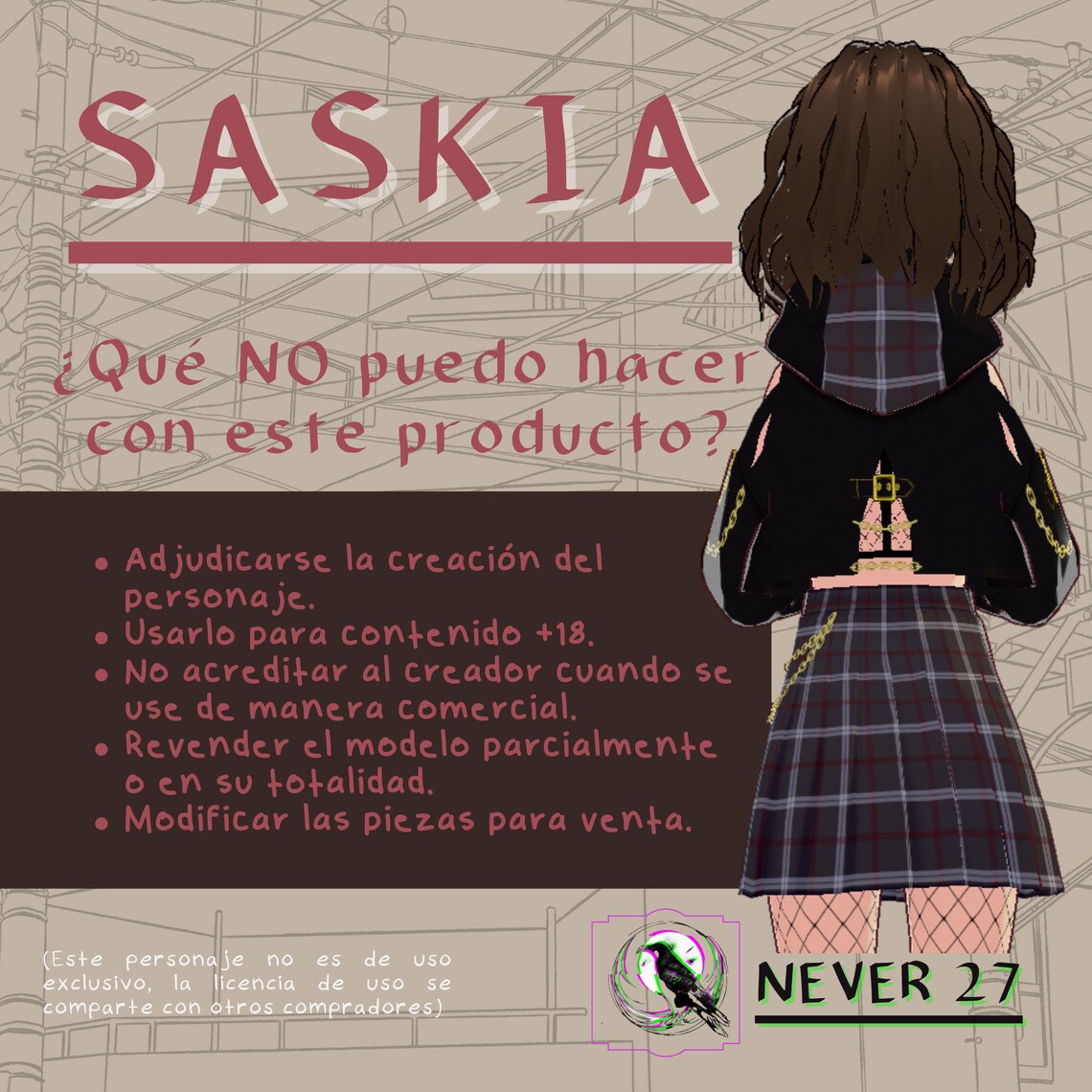 Modelo original 3D vrm personalizado SASKIA. - Etsy México