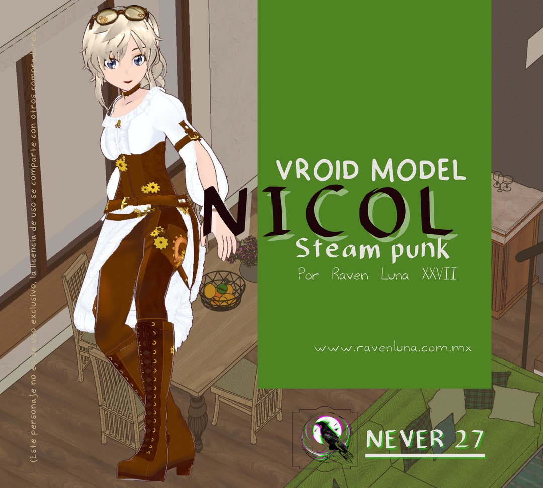 Original Custom 3D Vrm Model =-= NICOL STEAMPUNK=-= - Etsy