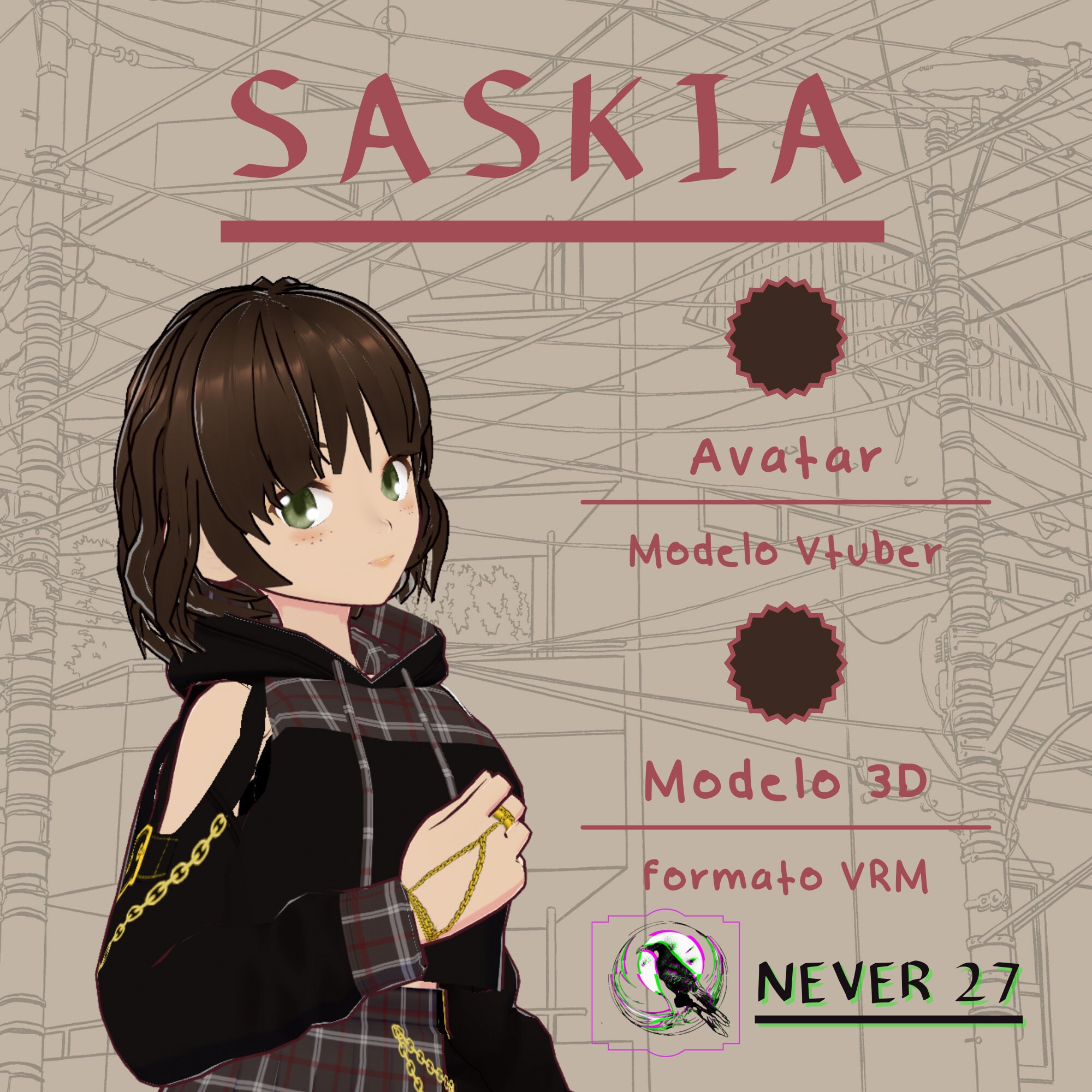 Modelo original 3D vrm personalizado SASKIA. - Etsy México