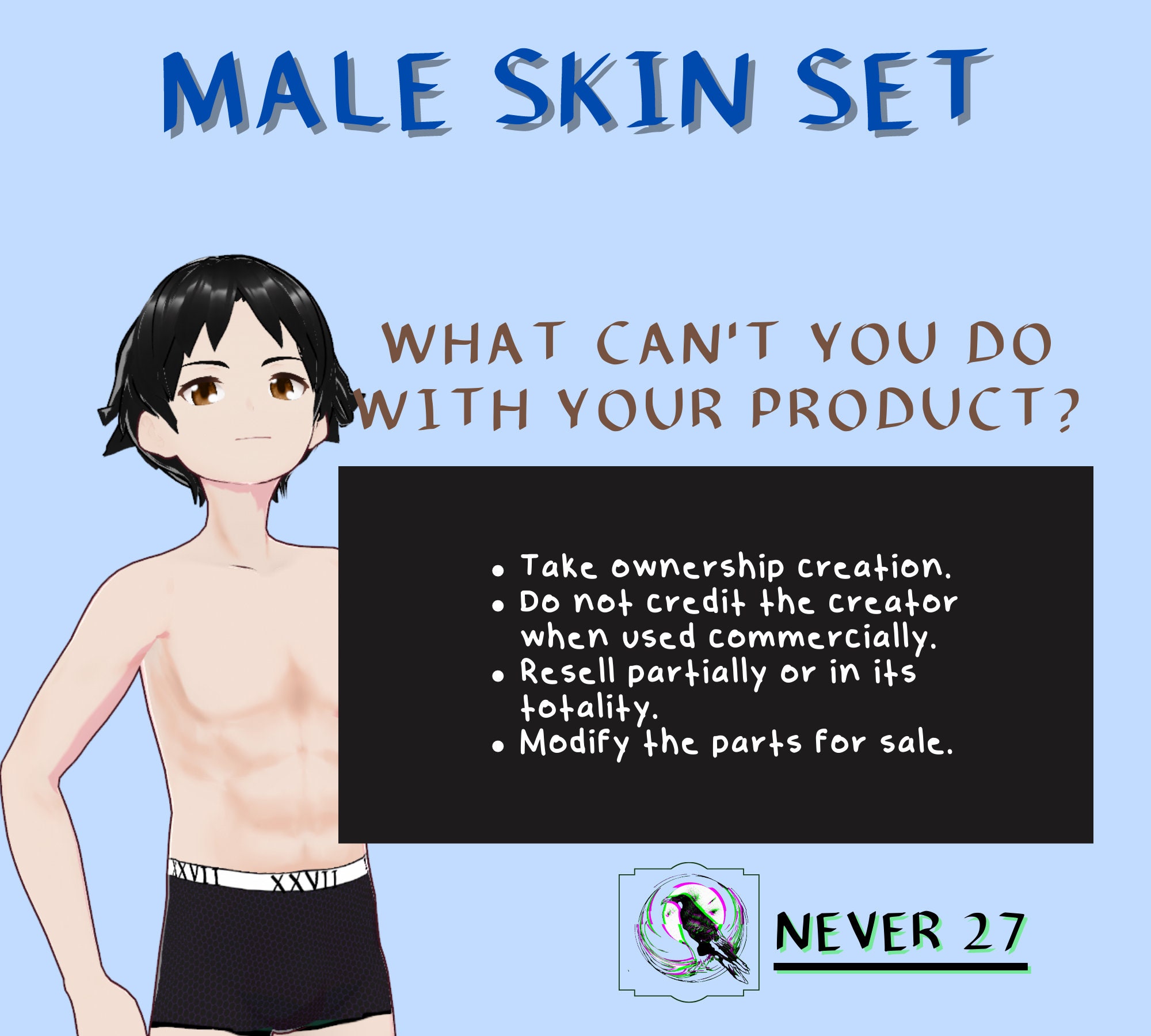 Vroid Skin =.= Male Skin Set =.= - Etsy