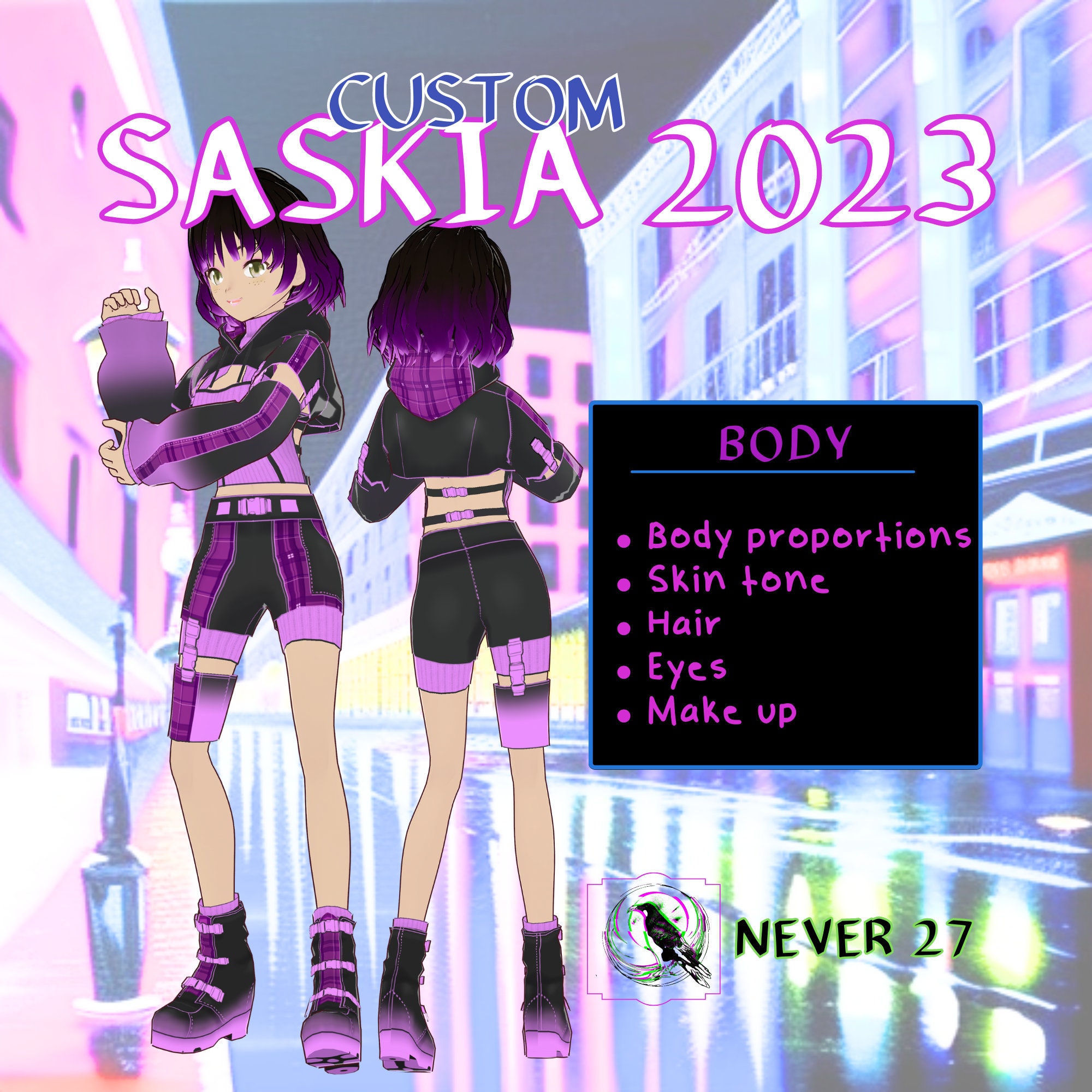 Original Custom 3D Vrm Model SASKIA 2023 - Etsy