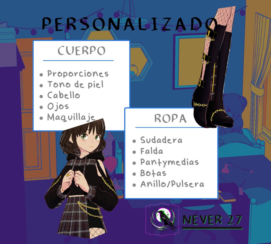 Modelo original 3D vrm personalizado SASKIA. - Etsy México