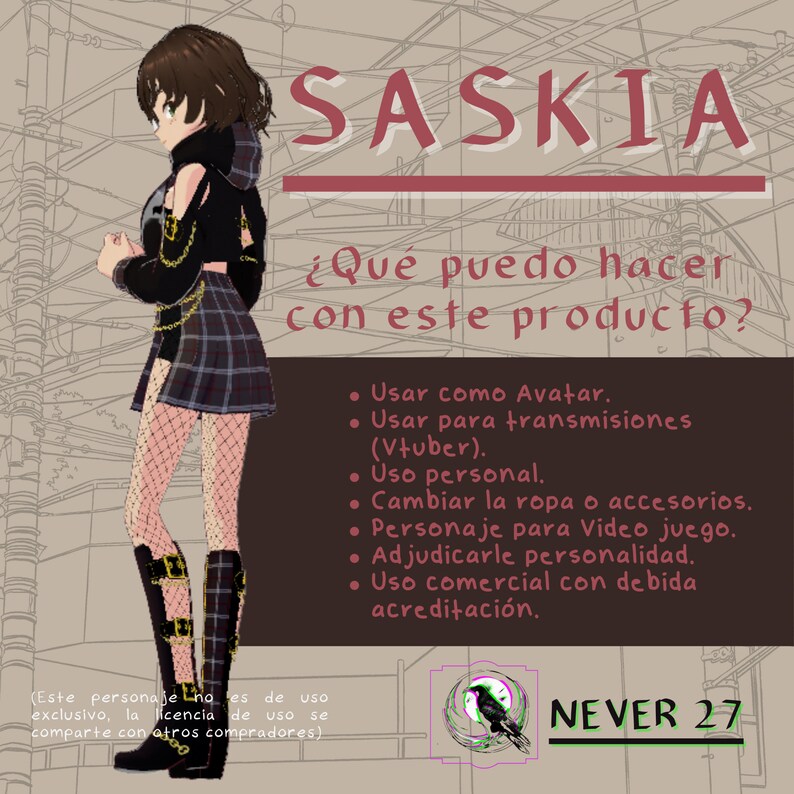 Modelo original 3D vrm personalizado SASKIA. - Etsy México
