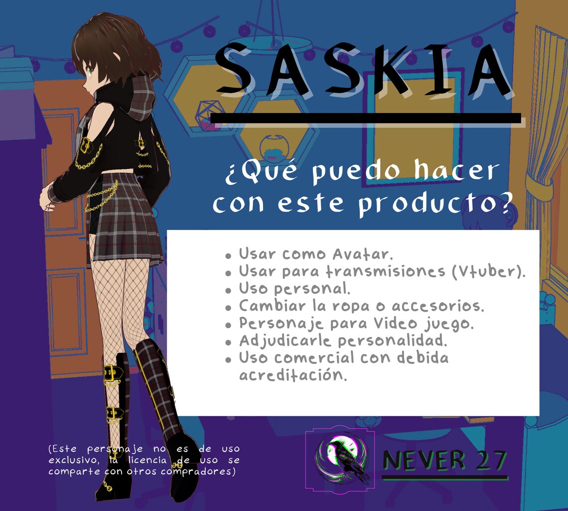 Modelo original 3D vrm personalizado SASKIA. - Etsy México