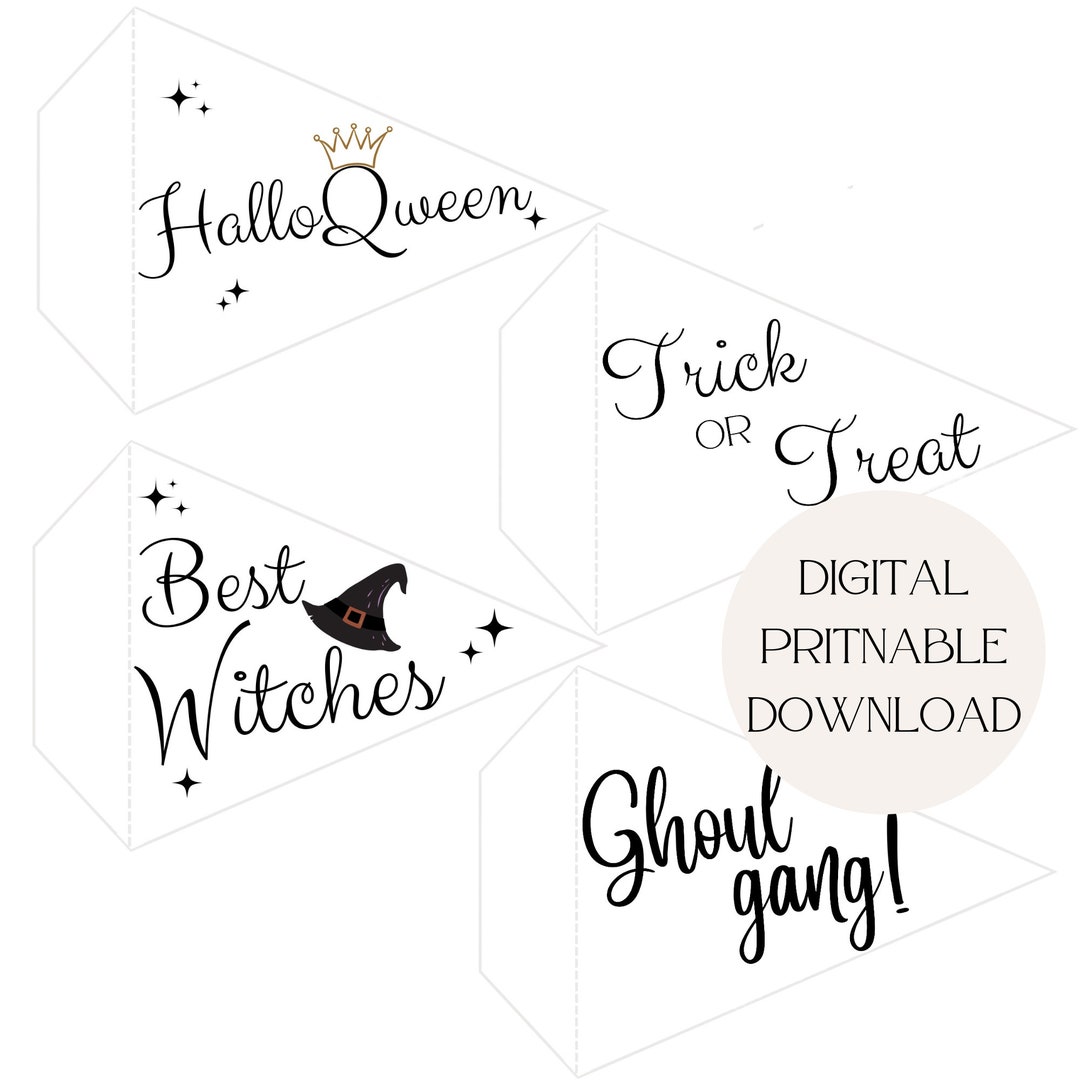 Halloween Pennant Flag Printable Printable Digital Download, Trick or ...