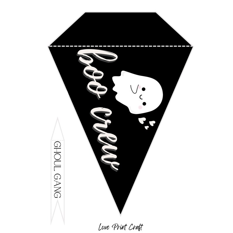 Cute Ghost Halloween Pennant Flag Printable Printable - Etsy