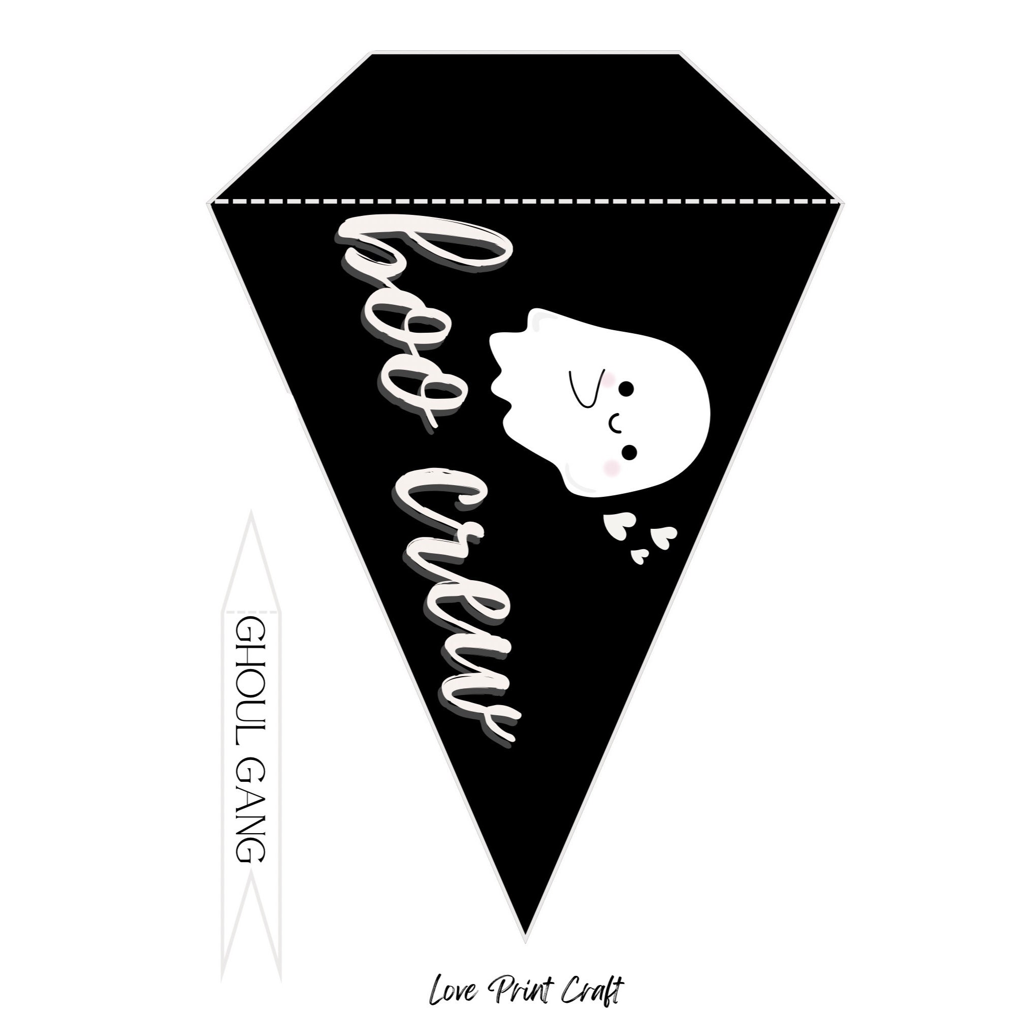 Cute Ghost Halloween Pennant Flag Printable Printable - Etsy