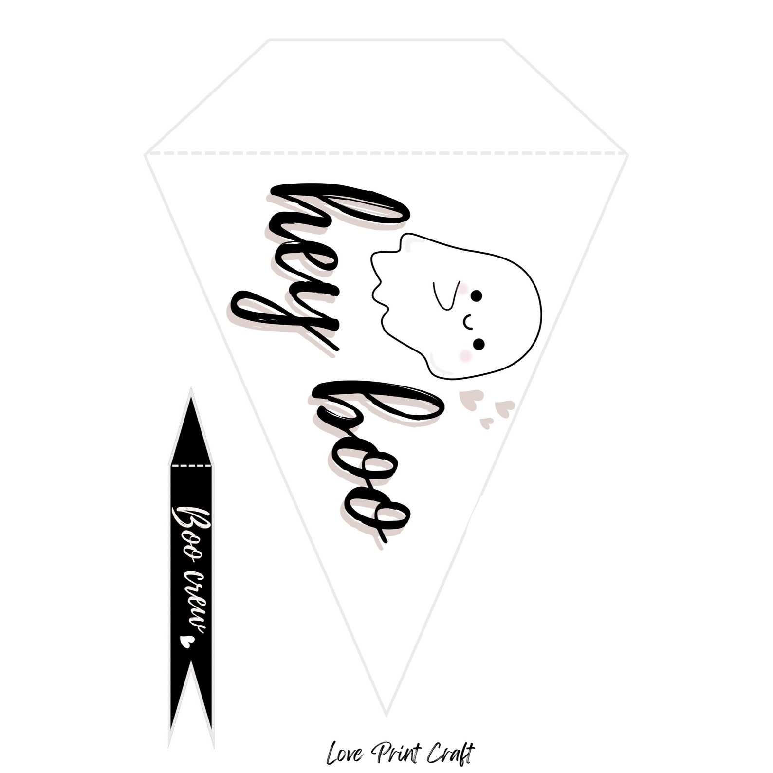 Cute Ghost Halloween Pennant Flag Printable Printable - Etsy