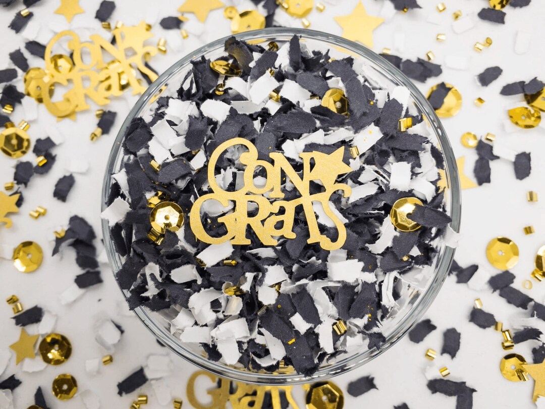 Congratulations Confetti, Congrats Confetti, Black Confetti, White ...