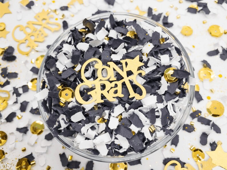 Congratulations Confetti, Congrats Confetti, Black Confetti, White ...