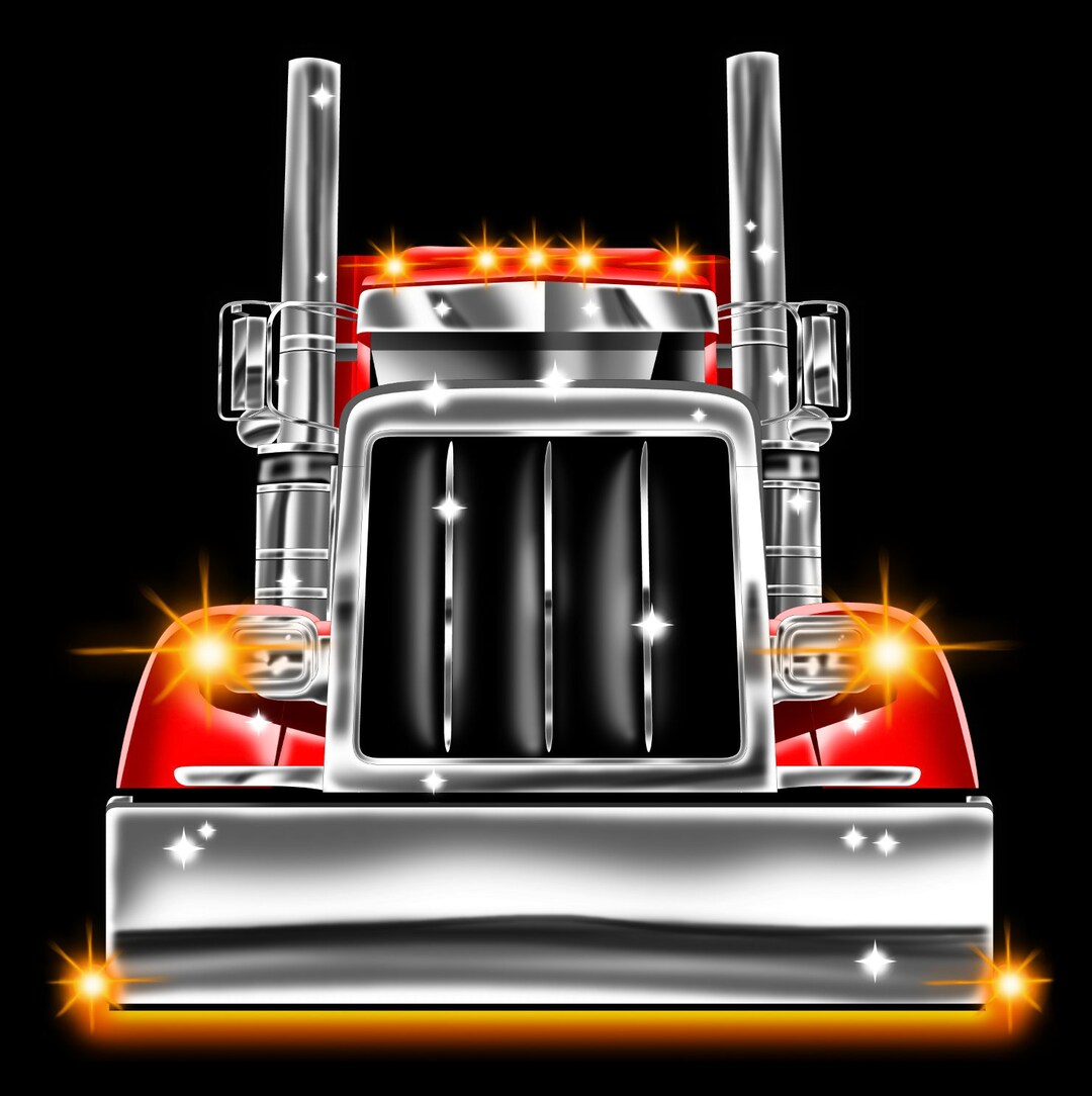 Slammed Peterbilt Truck Digital Art – Lowrider Semi Wall Print, Big Rig ...