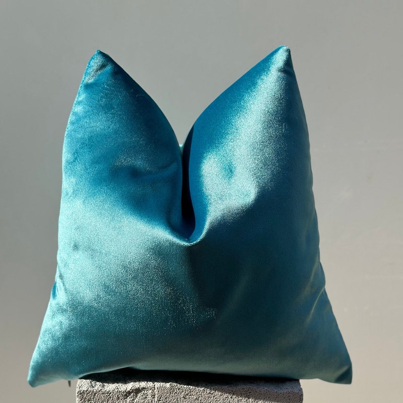 Bright Blue Pillow - Etsy