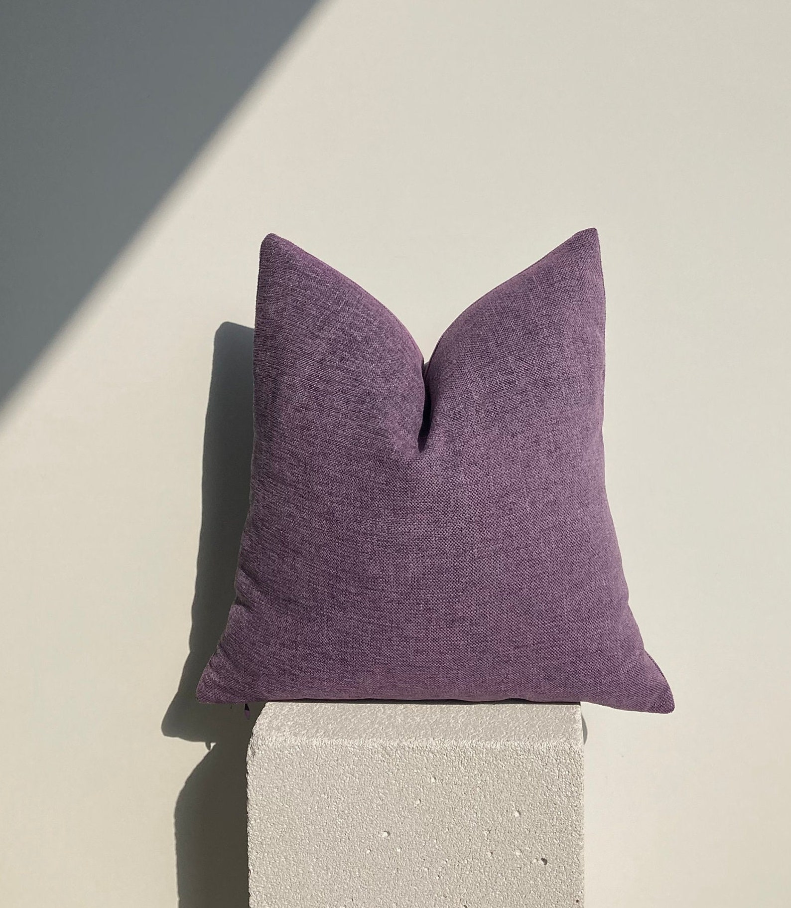 Lavender Purple Linen Pillow, Cotton Linen Soft Fabric, Linen Throw ...