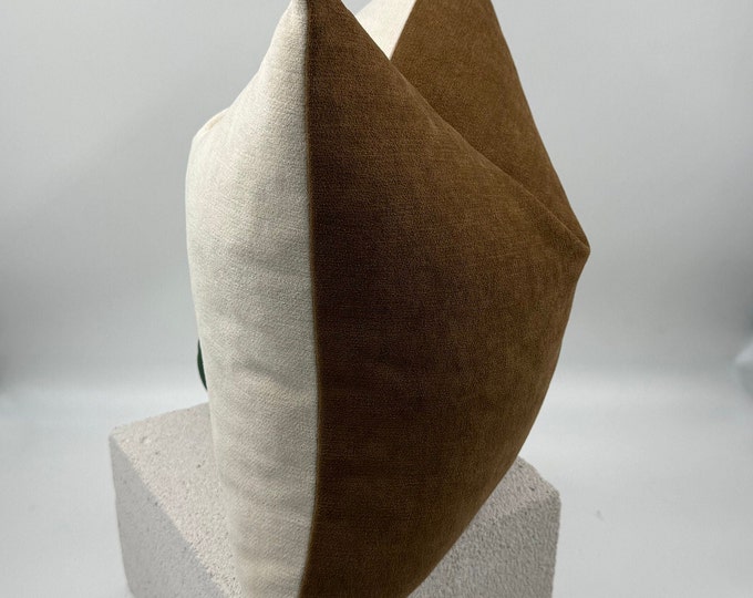 Camel Linen Textured Pillow Cover, Soft Linen Pillow Cushion, Euro Sham ...